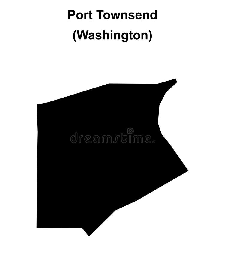 Port Townsend outline map stock vector. Illustration of blank - 357623020