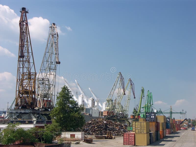 Port of transhipment stock image. Image of crane, carriage - 1782219