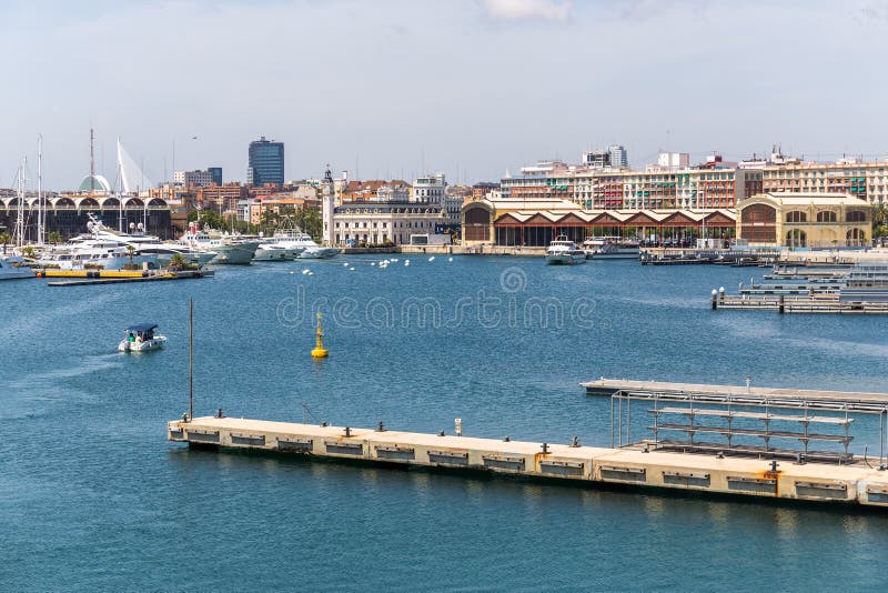 Port of Valencia, Spain stock photo. Image of reloj, infrastructure ...