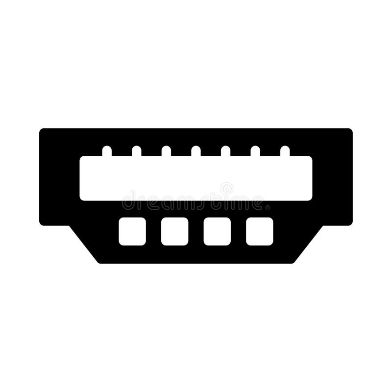 Usb Port Glyph Color Flat Vector Icon Stock Vector - Illustration of ...