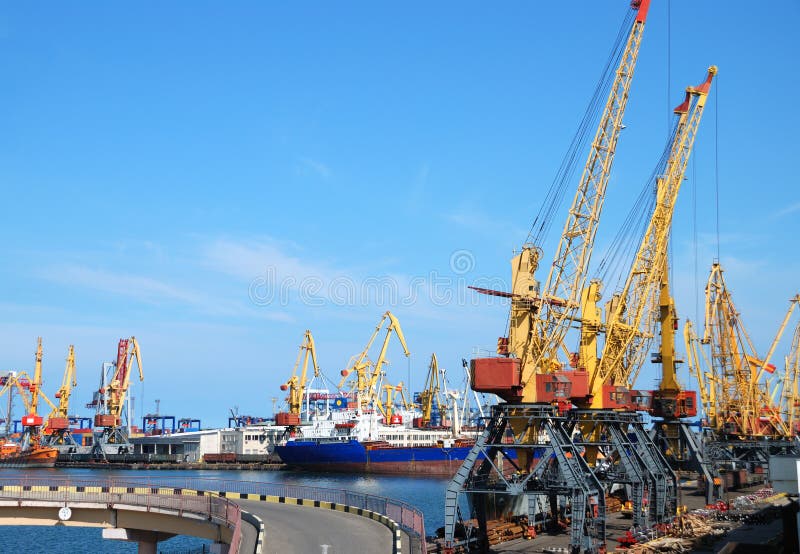 Port Warehouse with Cargoes and Containers Stock Photo - Image of ...