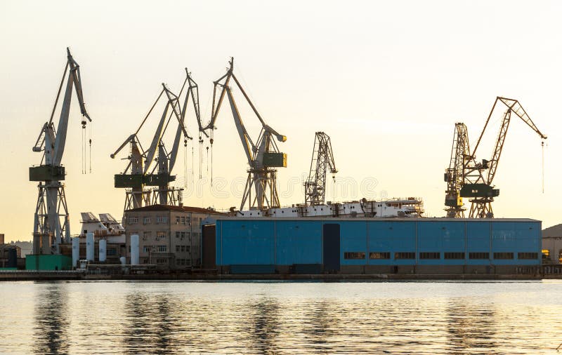 Port Warehouse with Cargoes Stock Image - Image of harbor, cargo: 50855977