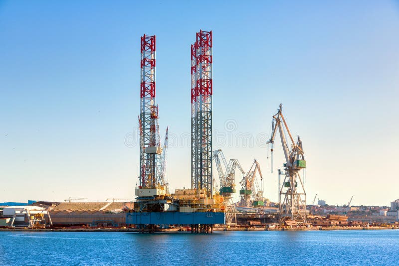 Port Warehouse with Cargoes Stock Photo - Image of loading, port: 67072768