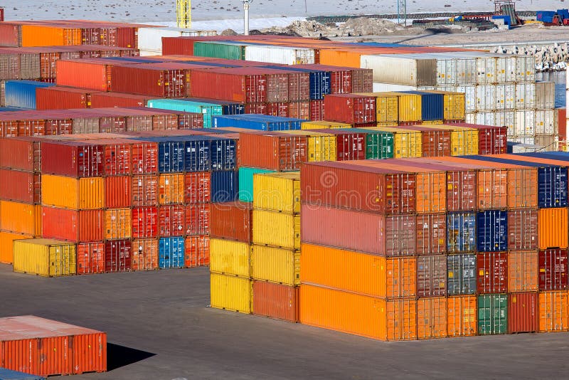 Port Warehouse of a Container Terminal with Export Cargo Stockpiled at ...