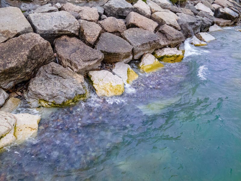 Port West Beach Break Wall on the Ocean Stock Photo - Image of glowing ...