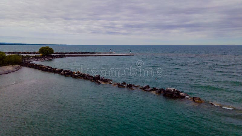 Port West Beach Break Wall on the Ocean Stock Image - Image of abstract ...