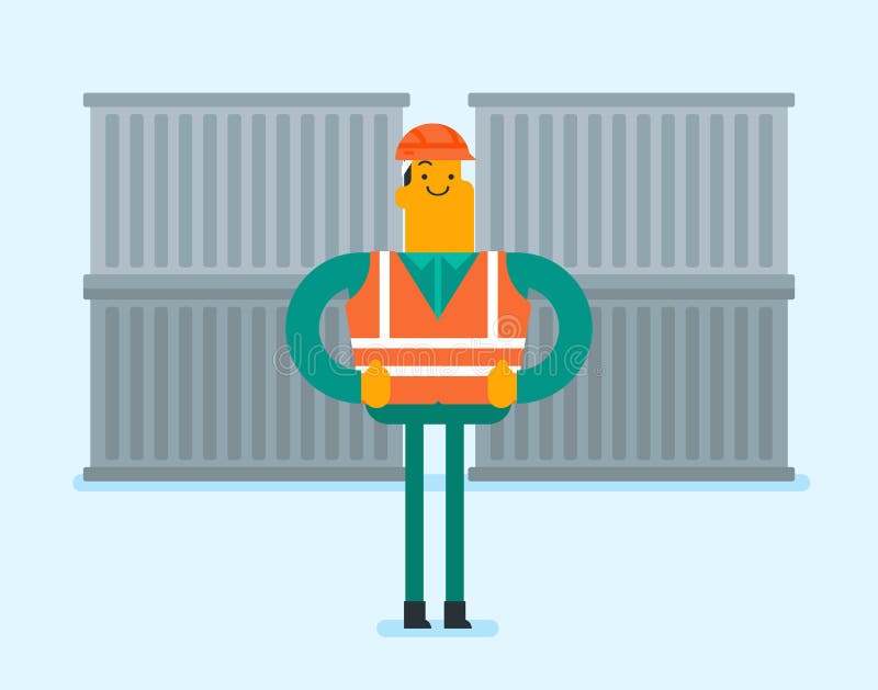 Caucasian White Port Worker Stock Illustrations – 17 Caucasian White ...