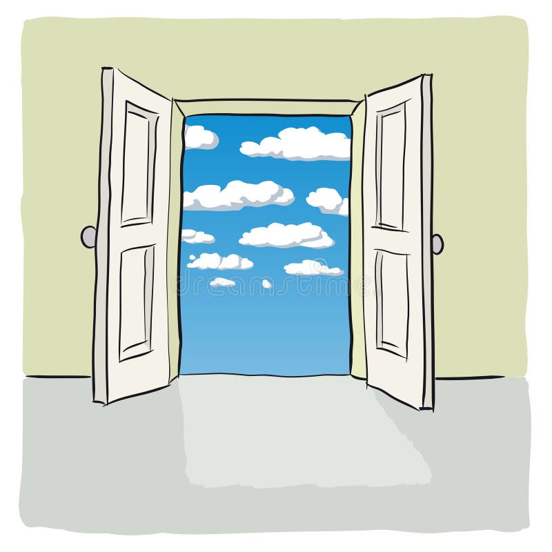 Porta aperta illustrazione vettoriale. Illustrazione di psichedelia ...