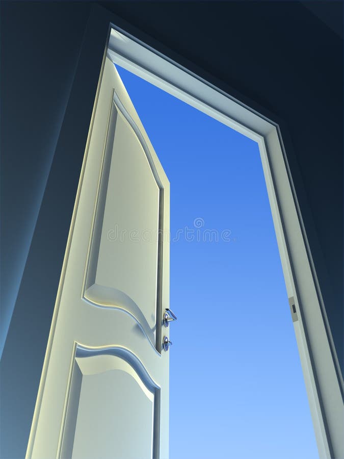 Porta aperta illustrazione di stock. Illustrazione di corridoio - 9595306