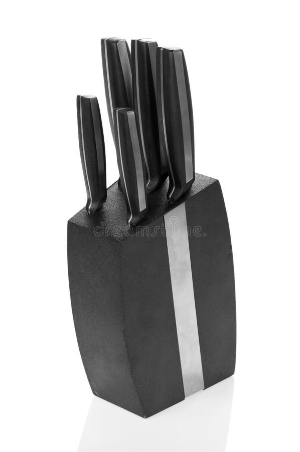 Porta-coltelli Isolato Su Bianco Fotografia Stock - Immagine di ...