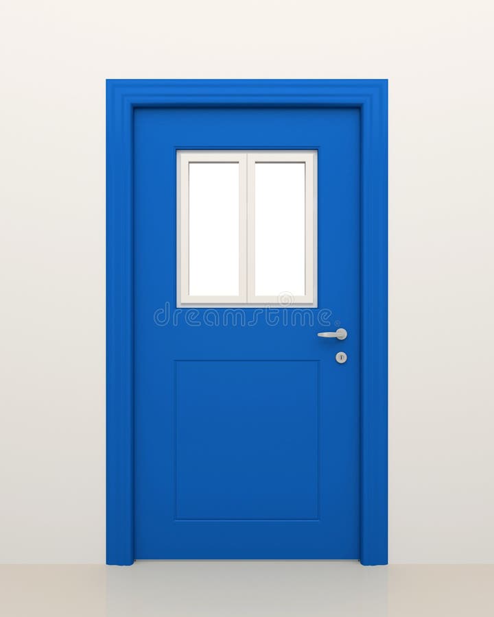 A porta azul fechada ilustração stock. Ilustração de objeto - 23413921