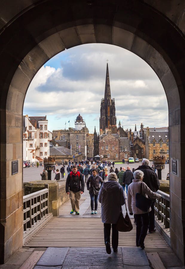 Porta Edimburgo da vaca imagem de stock editorial. Imagem de grama ...