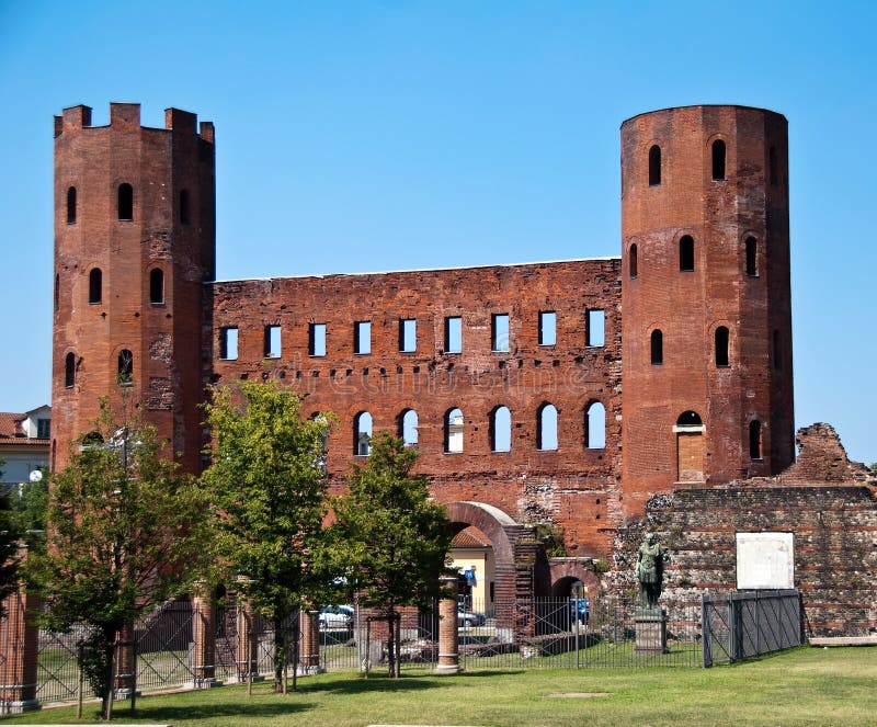Porta Palatina, Turin, Italy Stock Photo - Image of antique, ancient ...