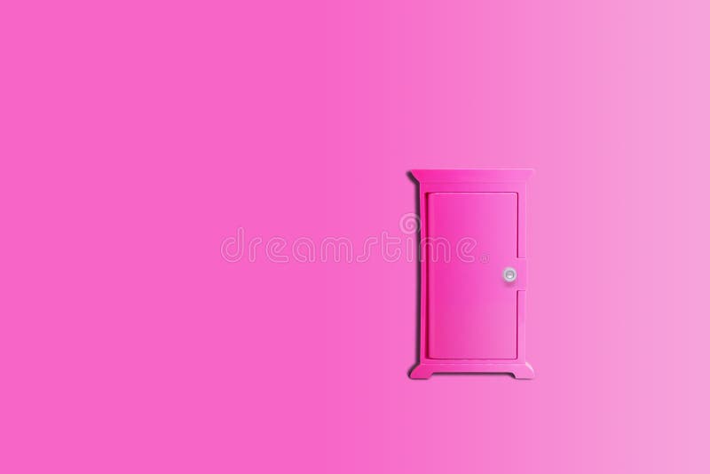 Porta Rosa Fechada Com Fundo Rosa. Foto de Stock - Imagem de objeto ...