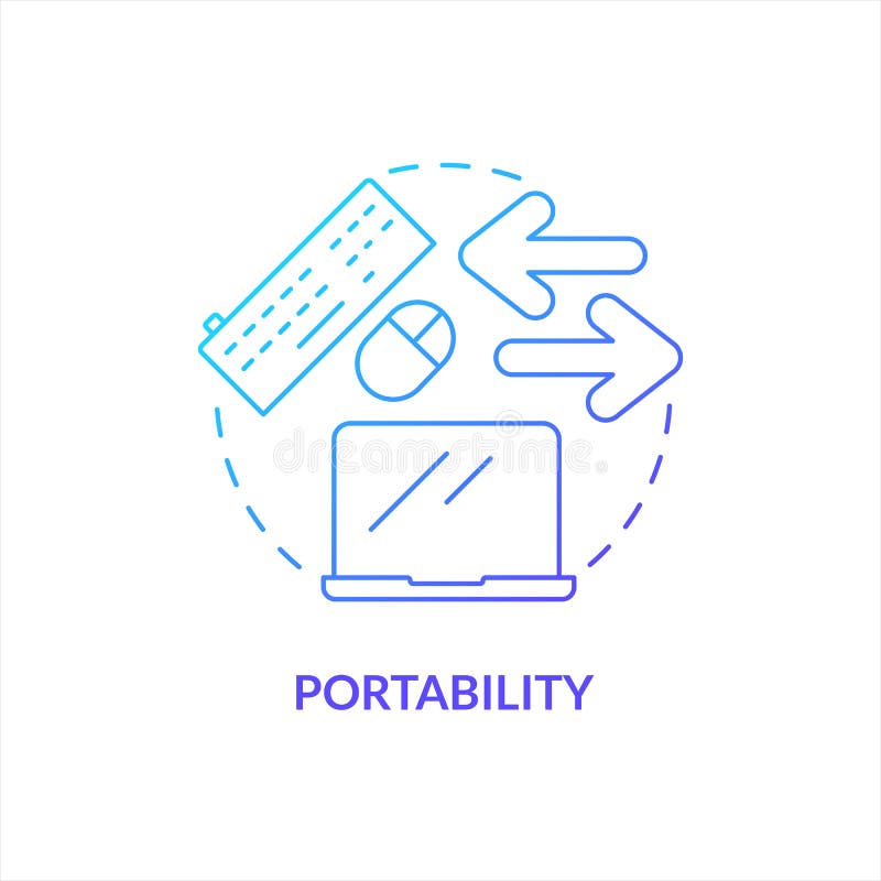 Portability Blue Gradient Concept Icon Stock Illustration ...