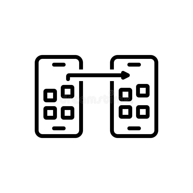 Black Line Icon for Portability, Data and Smartphone Stock Vector ...