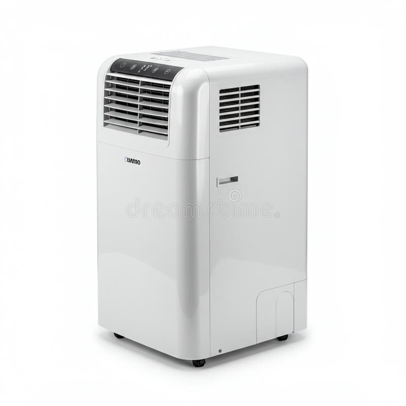 Portable Air Conditioner with a Sleek, White Exterior and a Compact ...
