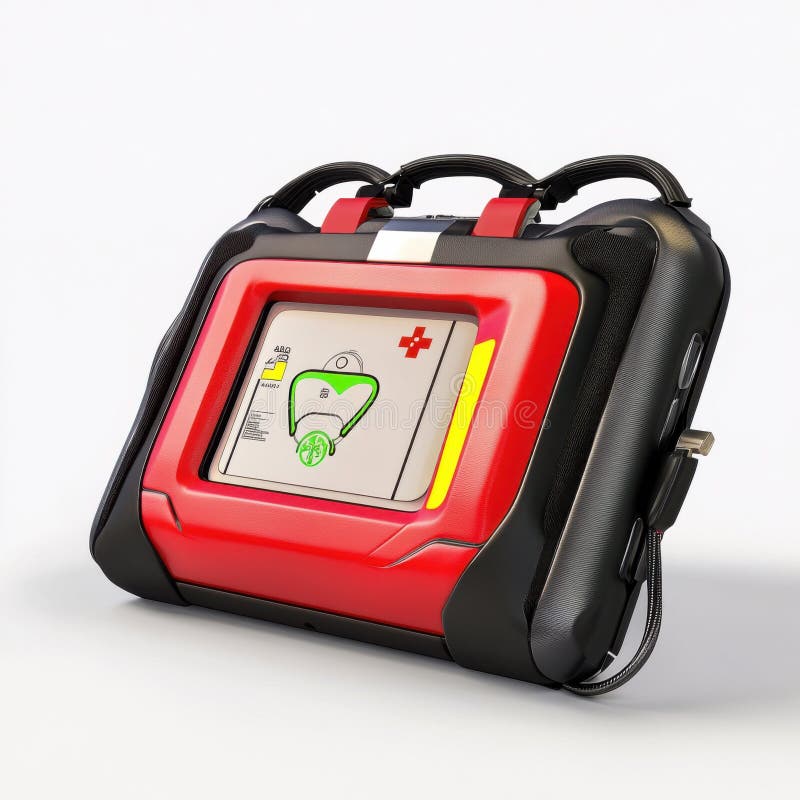 Portable Automated External Defibrillator with Tablet Interface on ...