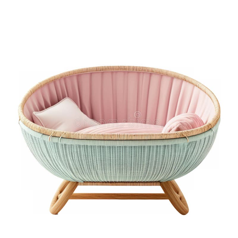 Portable Baby Bassinet in Soft Pastel Tones Stock Photo - Illustration ...