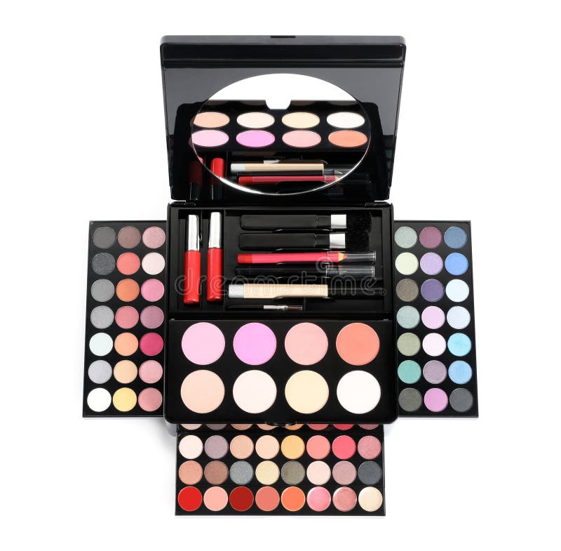 Portable Beauty Case with Different Makeup Products, Brushes and Mirror ...