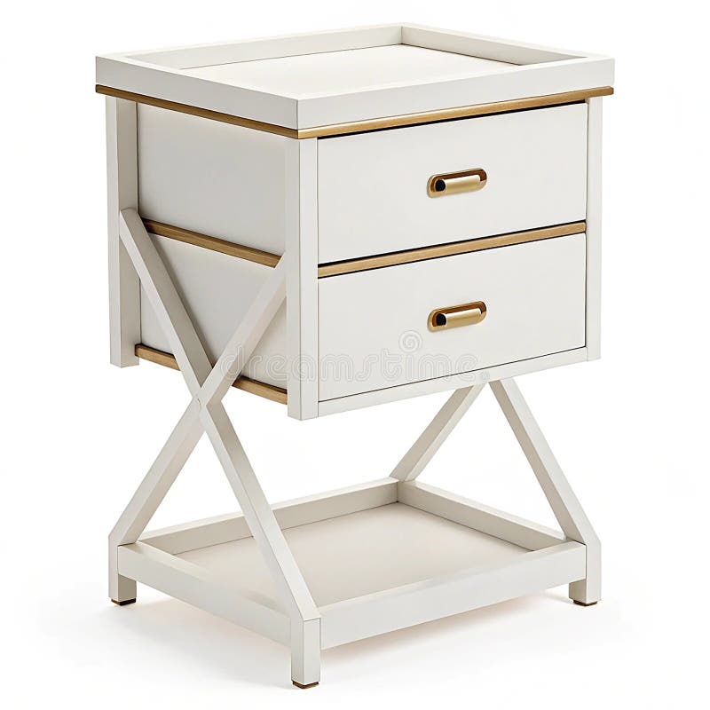 Portable Bedside Table on White Background Stock Illustration ...