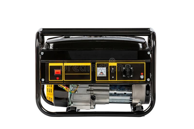 Portable Black Electric Generator Isolated on White for Backup Energy ...