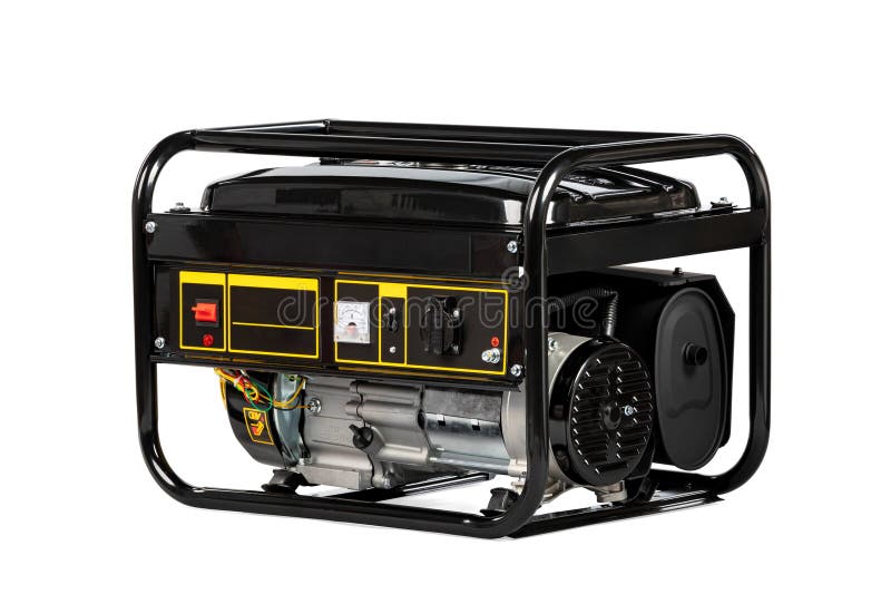 Portable Black Electric Generator Isolated on White for Backup Energy ...