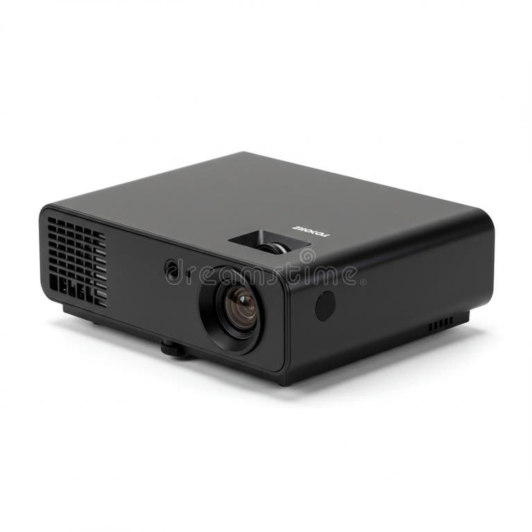 Portable Black Projector with a Rectangular Shape and Rounded Edges ...