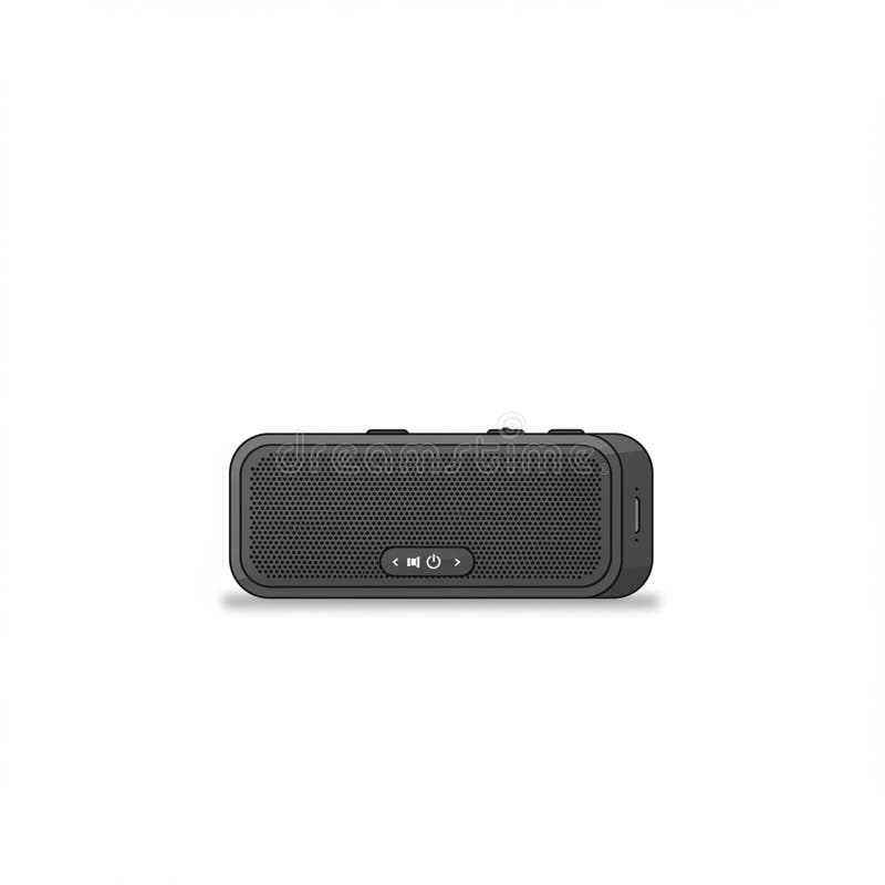 A Portable Black Speaker with a Rectangular Shape and Rounded Edges. the Front Stock ...