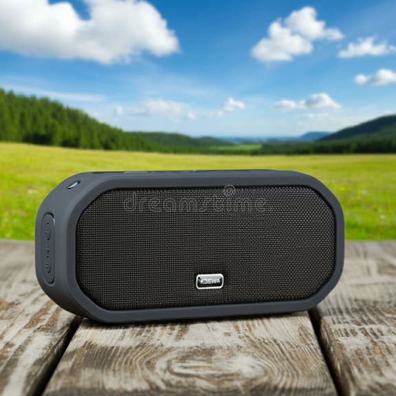Portable Bluetooth Speaker with a Rectangular Design and Rounded Edges ...