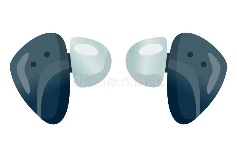 Portable Bluetooth Wireless Mini Headphones Vector Icon. Web Icon for ...