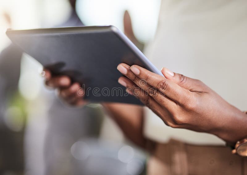 A Portable Business Hub. a Businesswoman Using Her Digital Tablet at ...