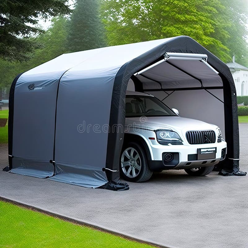Portable Car Canopy Tent Garage. Generative AI Stock Illustration ...