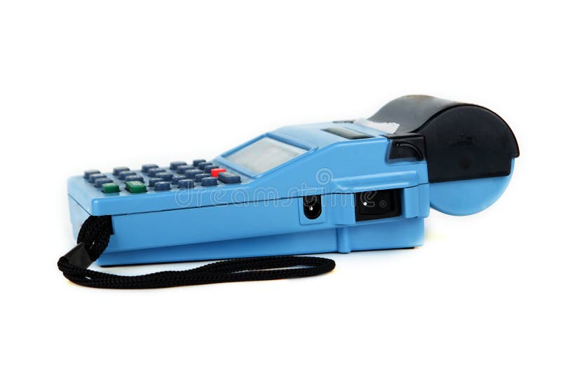 Portable Cash Register Isolated on a White Background Stock Photo ...