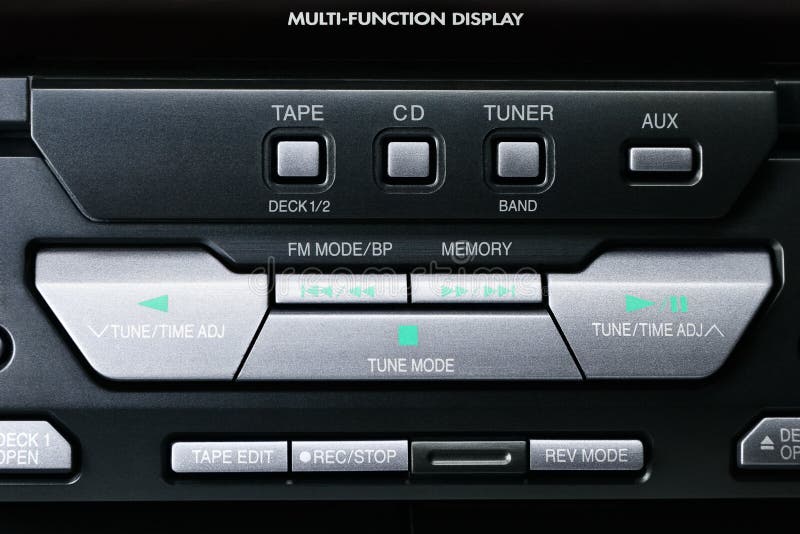 Portable CD Player Controls Stock Image - Image of aluminum, metallic ...