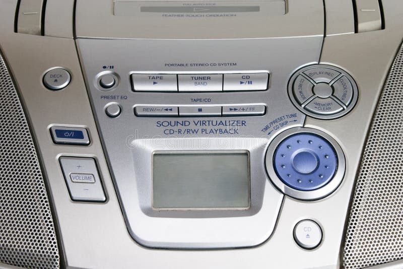 Portable CD Player Controls Stock Image - Image of aluminum, metallic ...