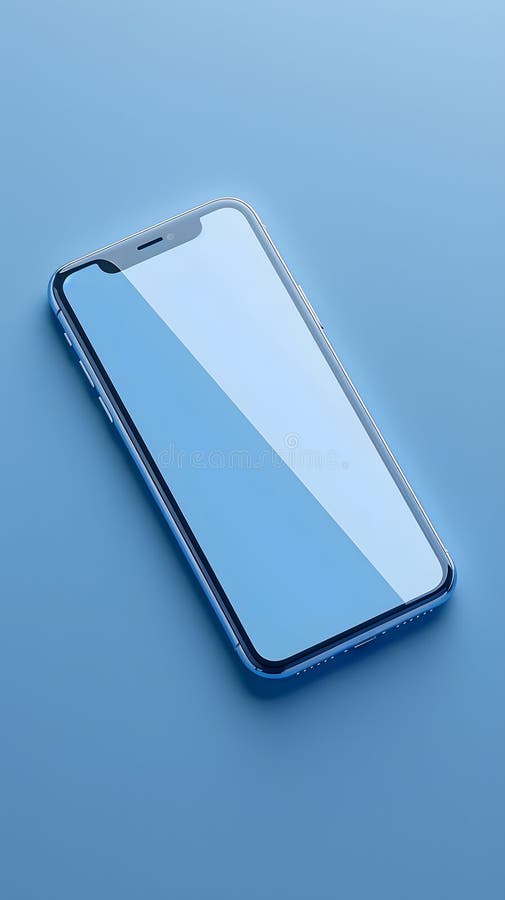 A Blue Cell Phone is Sitting on a Blue Surface Stock Photo - Image of ...
