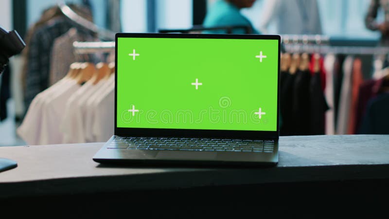 Portable Computer with Green Screen Stock Video - Video of trendy ...