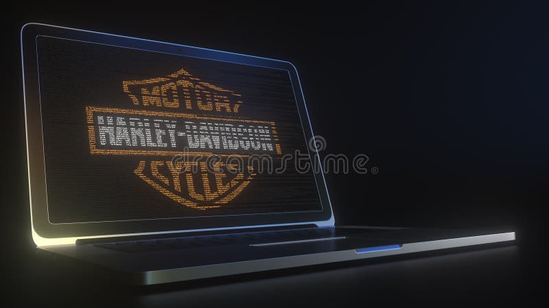 Portable Computer with the Logo of HARLEY-DAVIDSON Made with Code ...