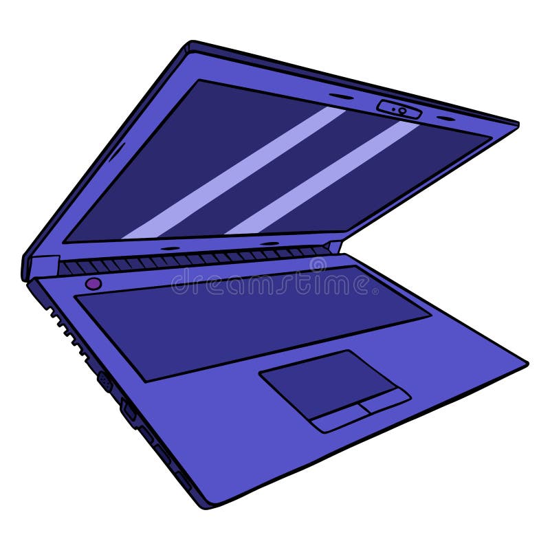 Portable Computer. Notebook. Small Computer. Cartoon Style Stock Vector ...