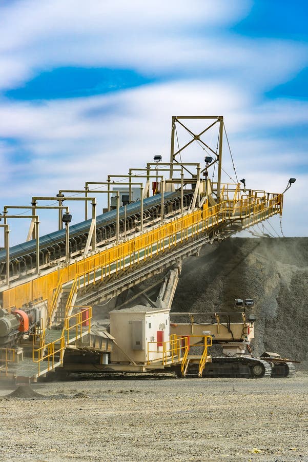 Portable conveyor belt stock image. Image of mining - 356521701