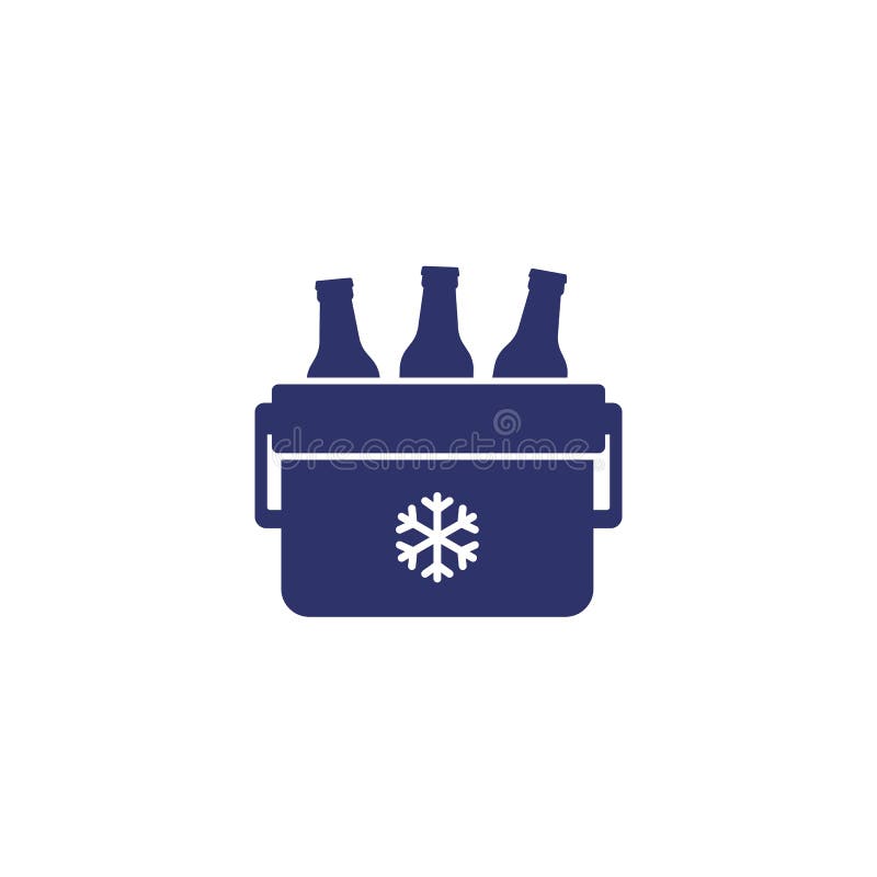 Portable Cooler with Beer Vector Icon on White Stock Vector ...