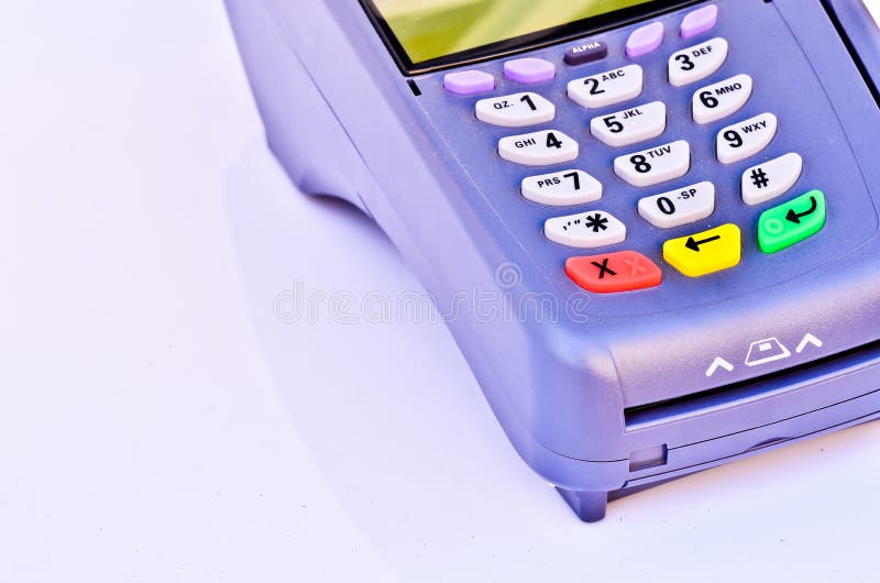 Portable Credit Card Terminal Stock Image - Image of store, customer ...