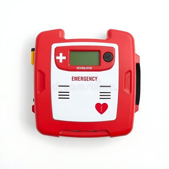 A Portable Defibrillator with an Emergency Button and Paddles Arranged ...