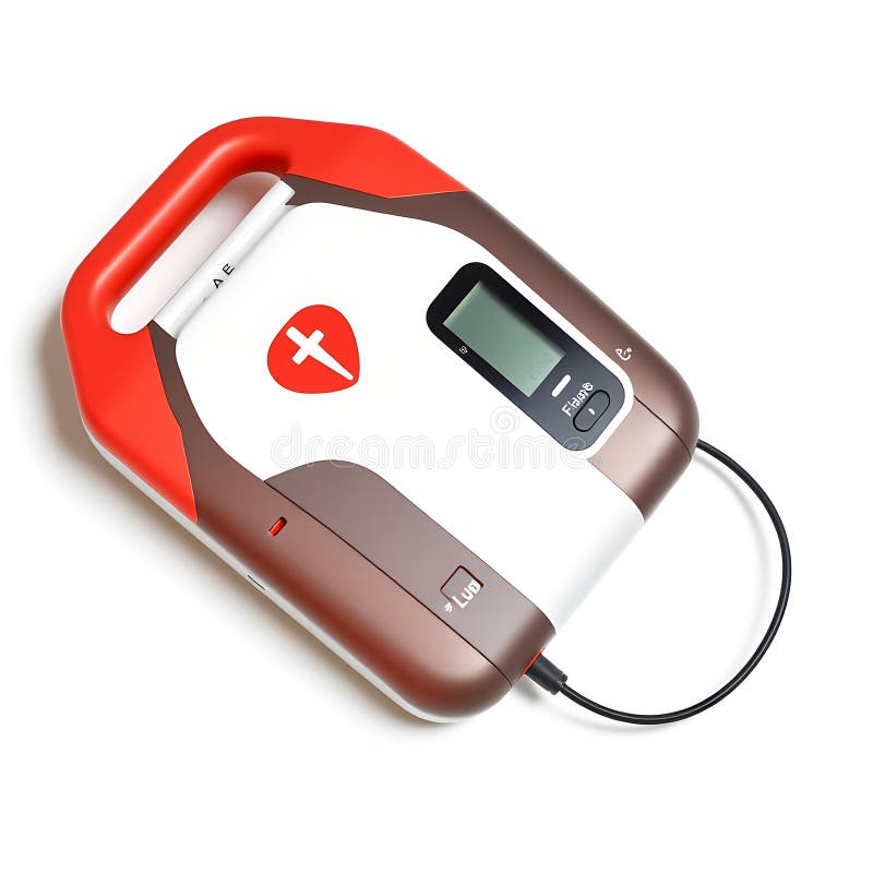 A Portable Defibrillator with Paddles and a Compact Design on a Clean ...