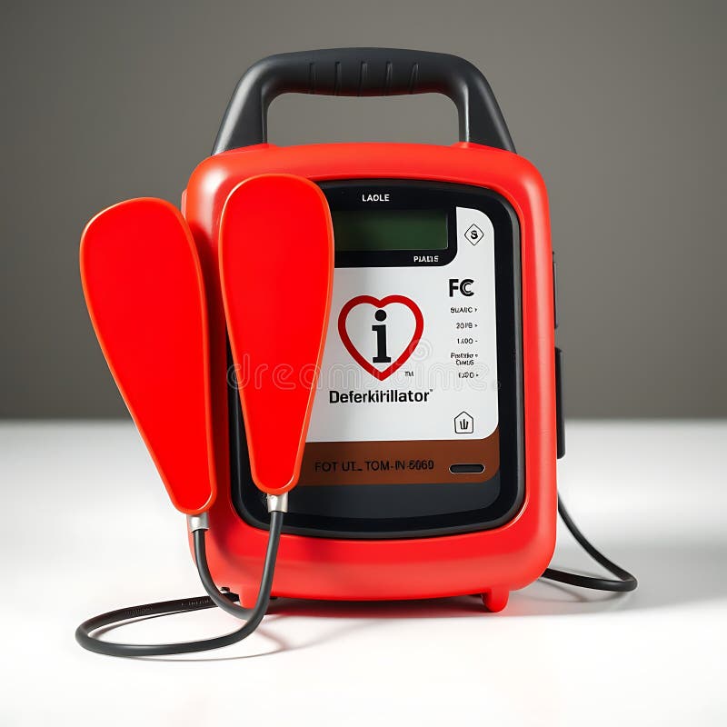 A Portable Defibrillator with Paddles and a Compact Design on a Clean ...