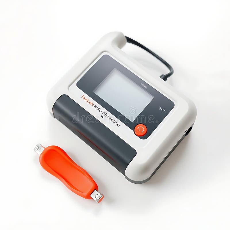 A Portable Defibrillator with Paddles and a Compact Design on a Clean ...