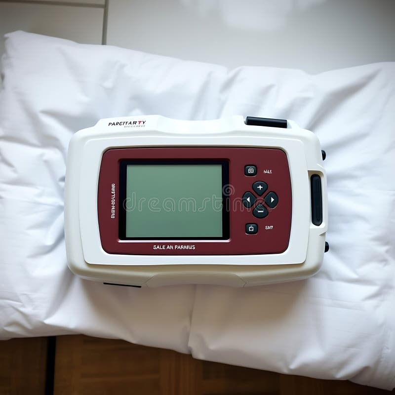 A Portable Defibrillator with Paddles, a Screen, and Controls, Placed ...