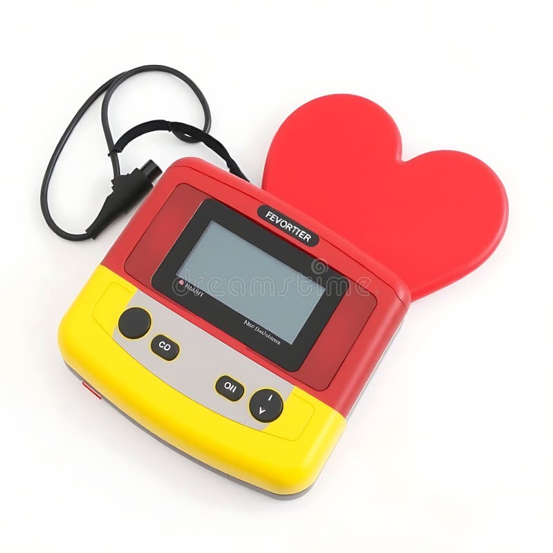 A Portable Defibrillator with Paddles and a Small Screen on a Clean ...