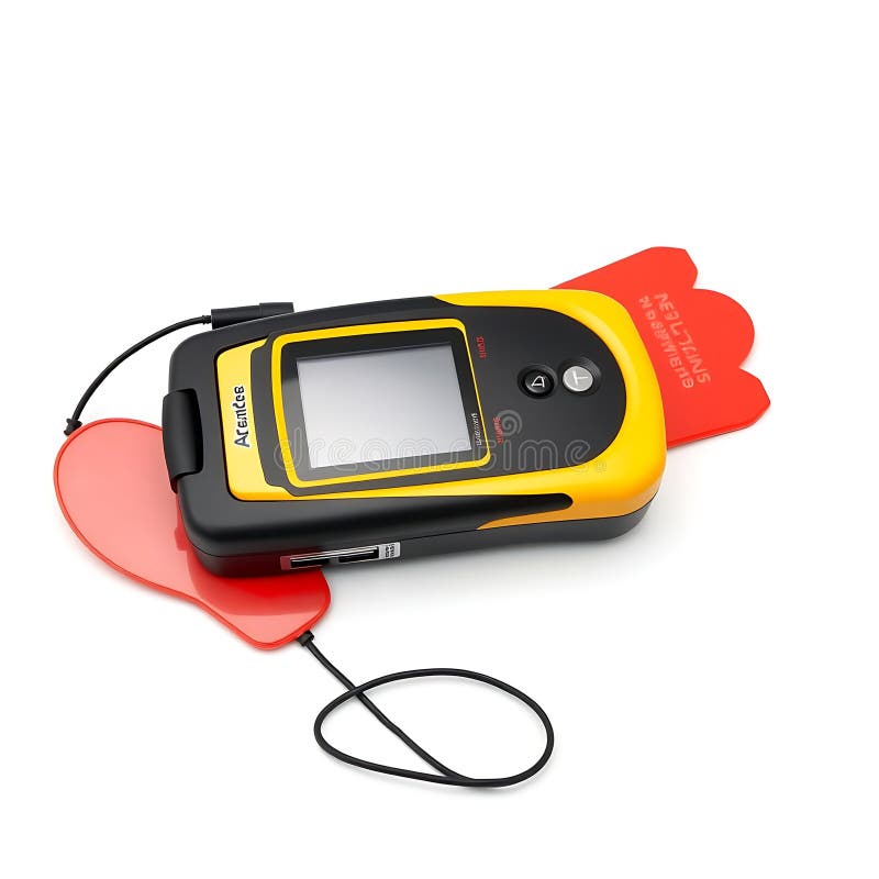A Portable Defibrillator with Paddles and a Small Screen on a Clean ...